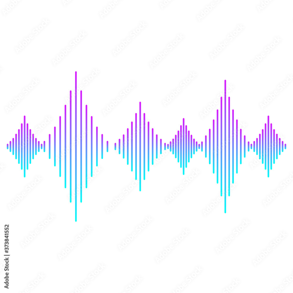 Sound waves vector in modern flat style, audio waves Stock Vector ...