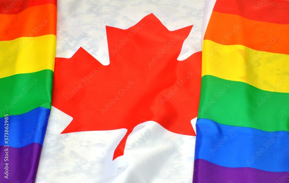LGBT Canada flag. Rainbow flag. Symbol of pride and tolerance Stock ...