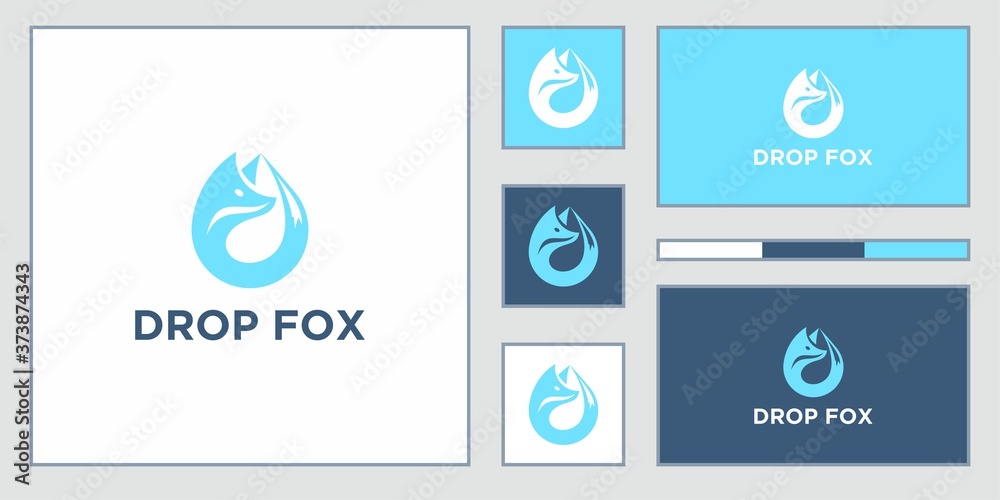 water drop fox logo.flat style animal icon vector.logo vector ...