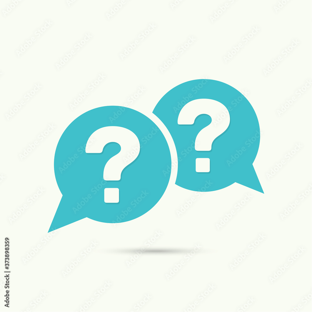 Question mark icon. Help chat symbol. FAQ sign on white background ...
