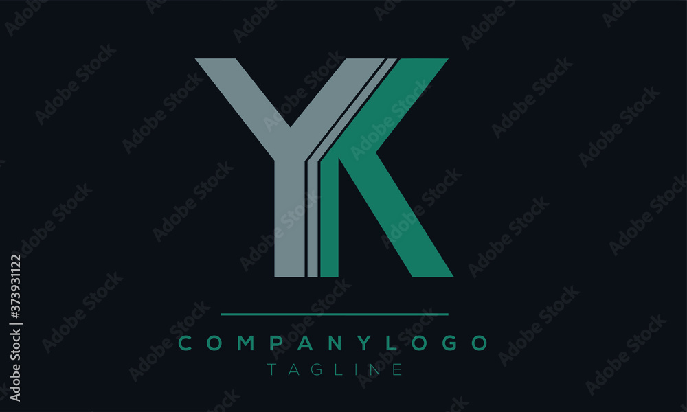 YK initials monogram letter text alphabet logo design Stock Vector ...