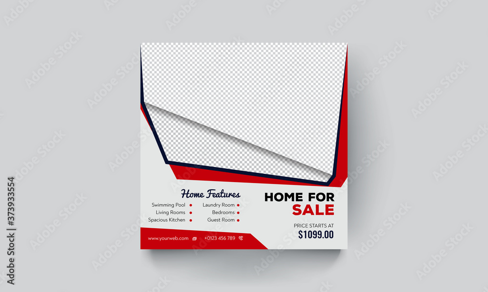 Real estate social media post template design, editable post design ...