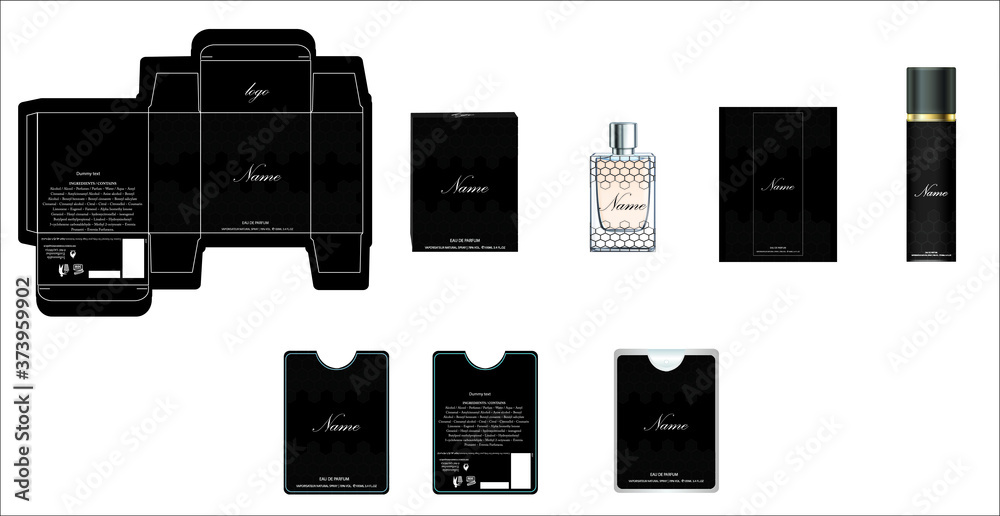 Packaging design, perfume luxury box design template and mock up box ...