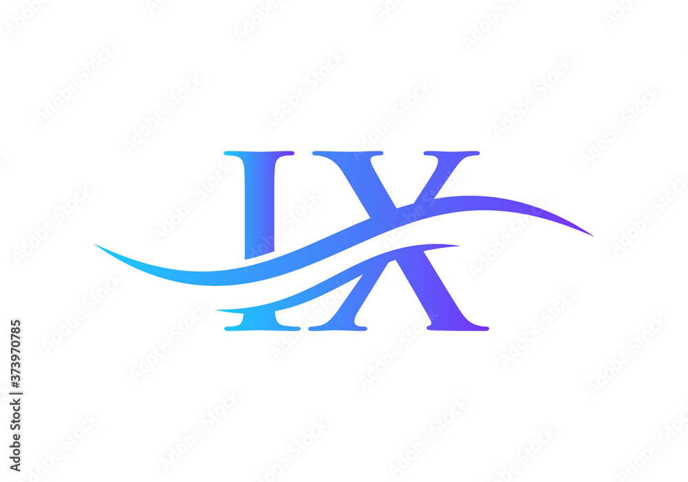 Minimal IX logo design swoosh. vector, IX logo for business and company ...