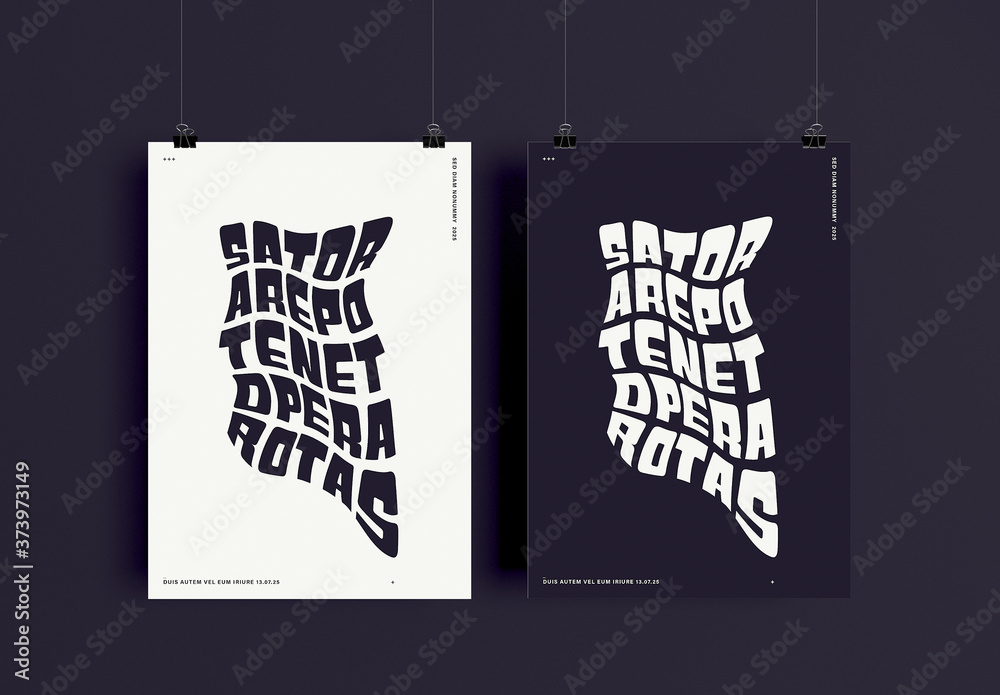 Modern Distorted Typography Poster Layout Stock Template | Adobe Stock