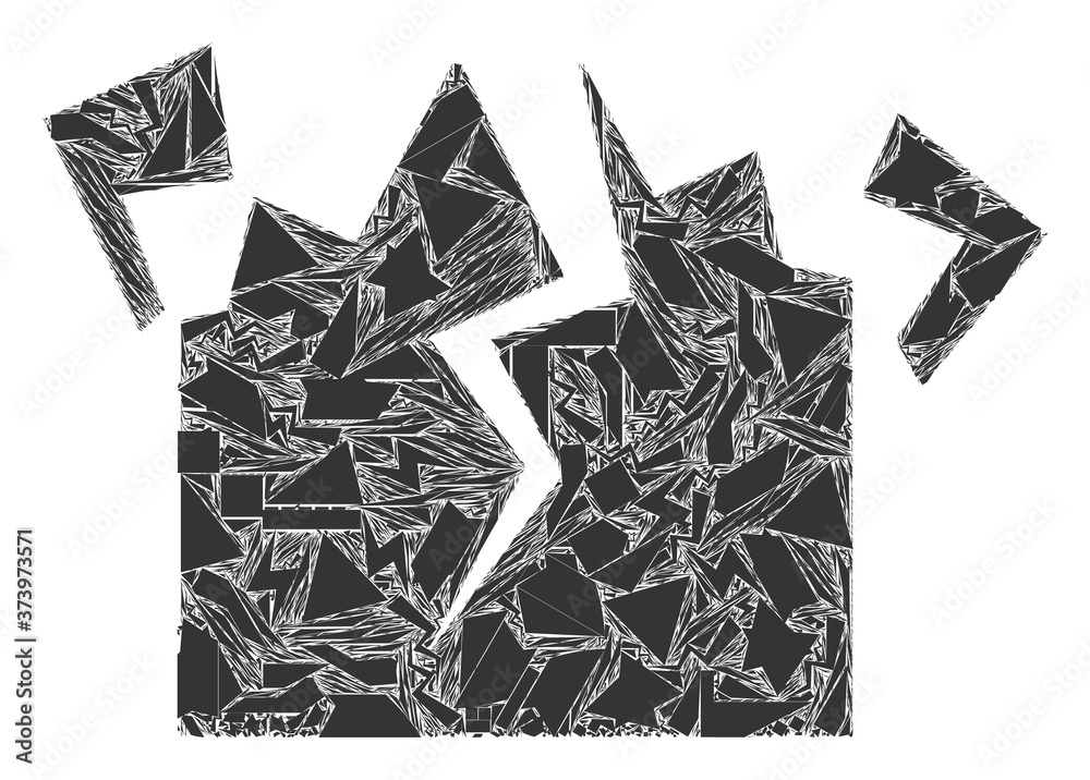 Shatter mosaic destruction icon. Destruction collage icon of detritus ...
