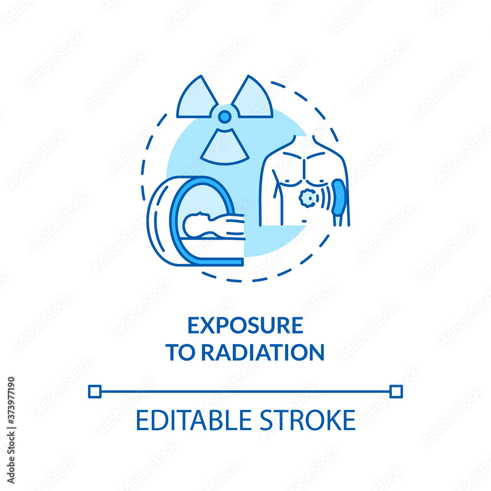 Exposure to radiation concept icon. Cancer risk factors. Melanoma ...