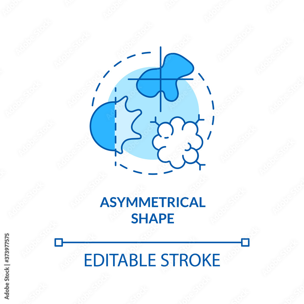 Asymmetrical shape concept icon. Skin cancer diagnostics. ABCDEs of ...