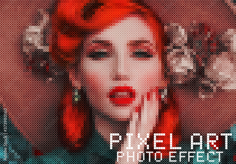 Pixel Art Photo Effect Stock Template | Adobe Stock