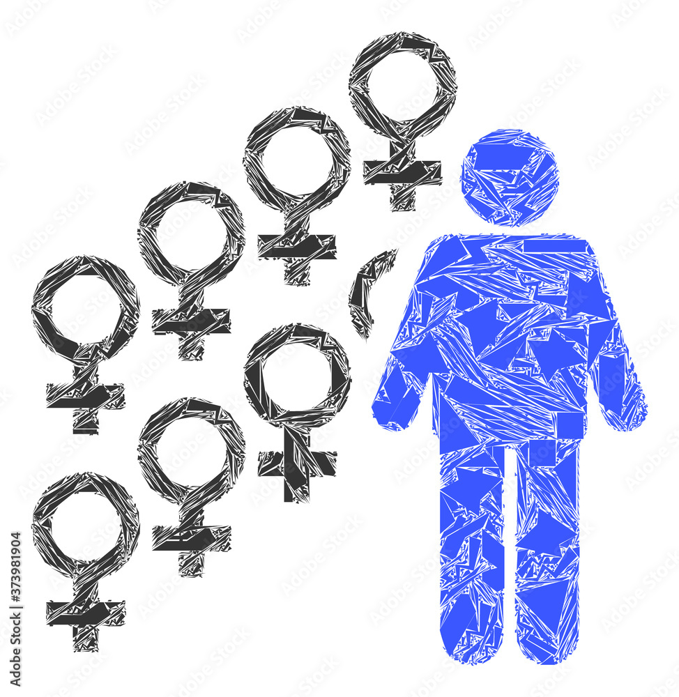 Detritus mosaic harem symbol icon. Harem symbol mosaic icon of detritus ...