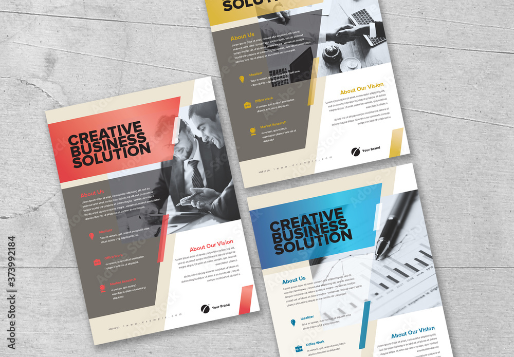 Flyer Layout with Diagonal Geometric Elements Stock Template | Adobe Stock