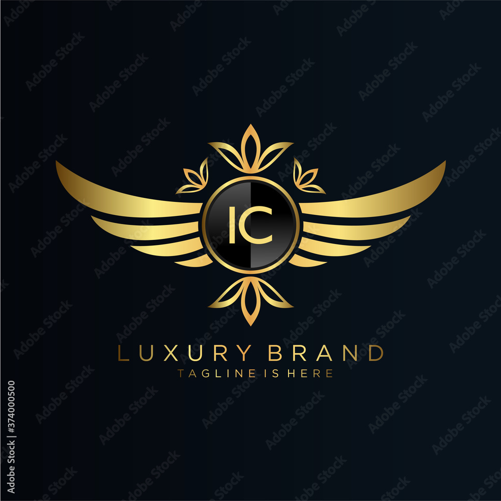 IC Letter Initial with Royal Template.elegant with crown logo vector ...