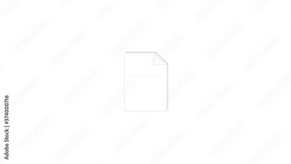 white paper sheet with drawing a flat line animation Stock 비디오 | Adobe ...