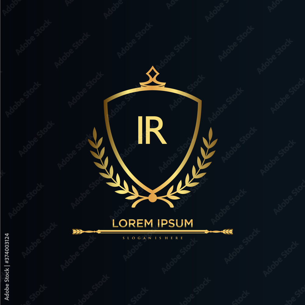 IR Letter Initial with Royal Template.elegant with crown logo vector ...