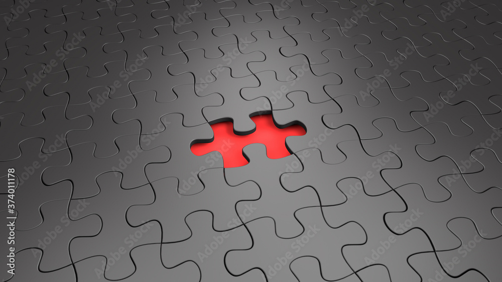 Missing piece - Large dark puzzle lacks one last piece. Problem solving ...