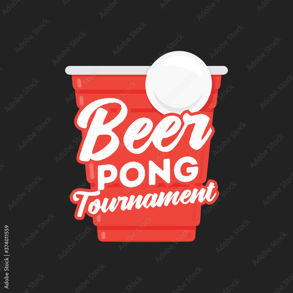 Beer Pong Tournament, Beer Pong Vector, Beer Cup, Red Cup, Ping Pong ...