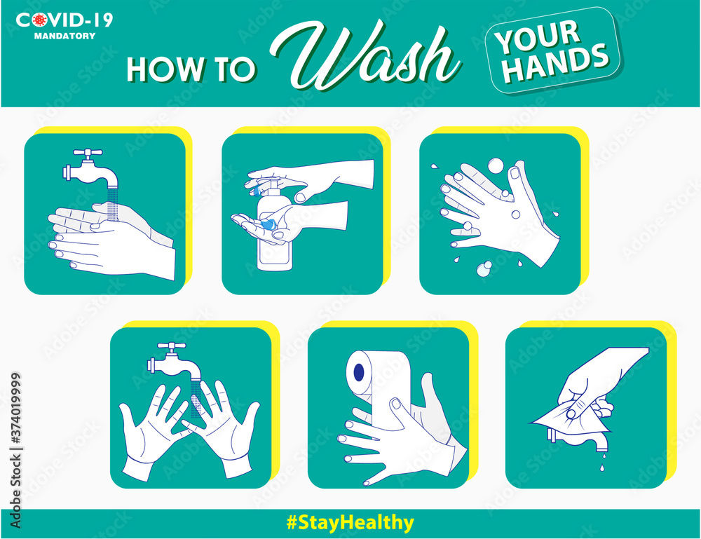 set of mandatory sign or warning sign corona virus poster or 2019-ncov ...