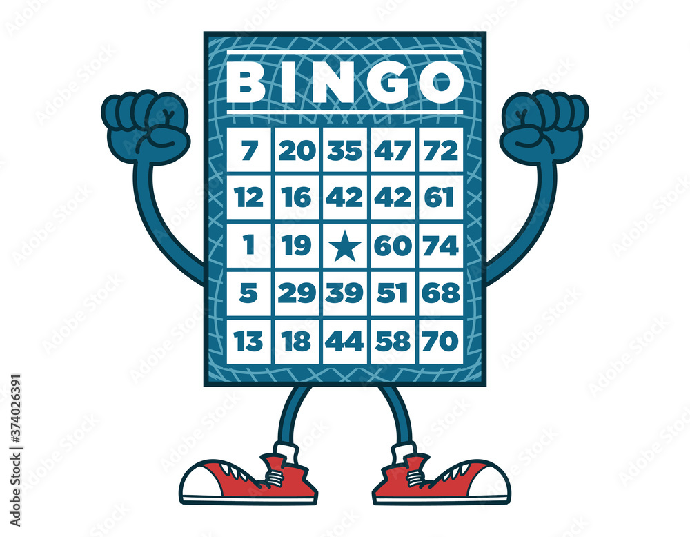 Bingo card cartoon with legs and arms cheering Stock Vector | Adobe Stock
