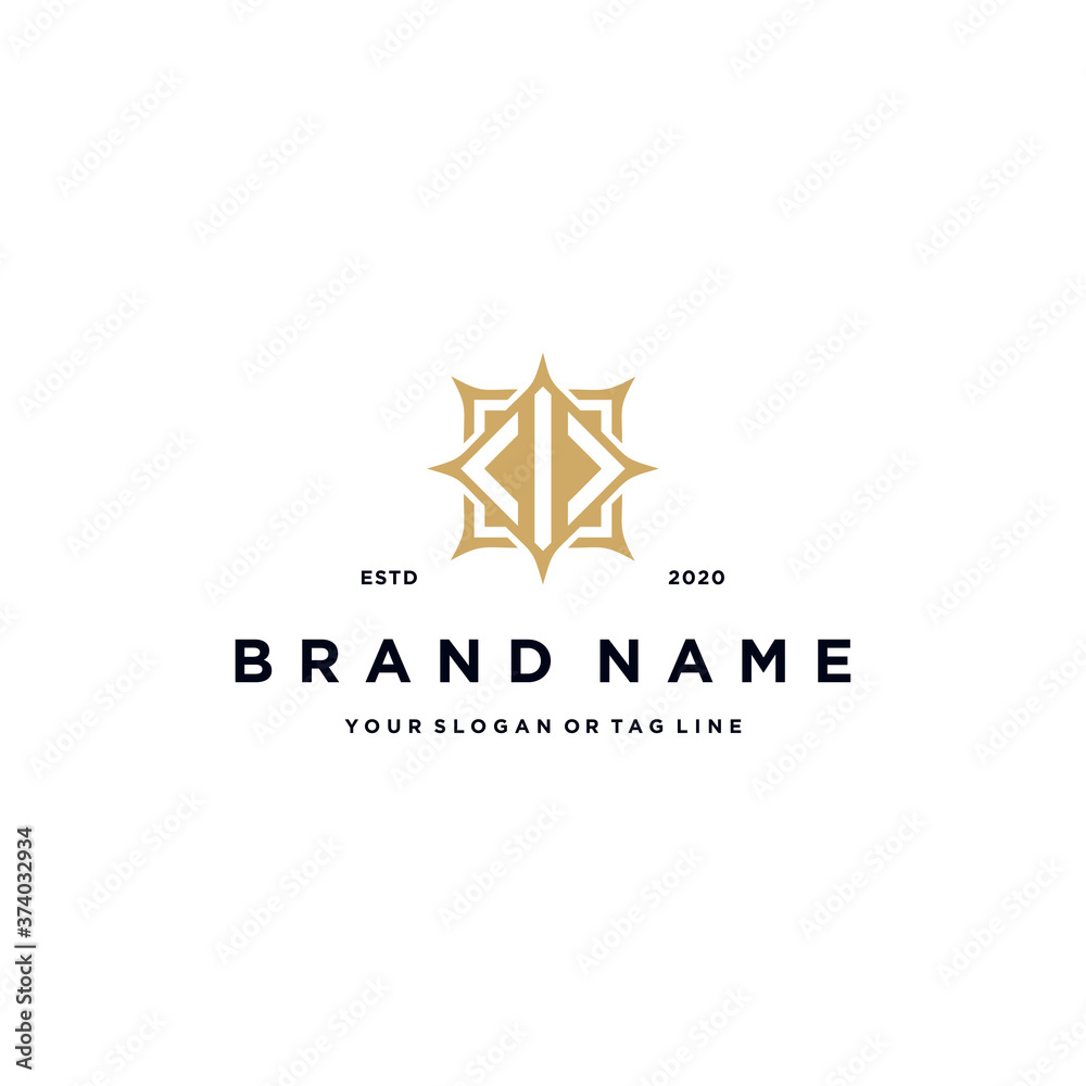 letter CID with an octagonal star logo design vector Stock Vector ...