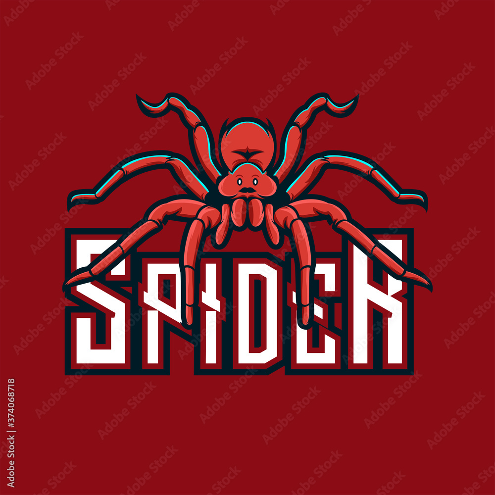 spider logo mascot logo esport design in red Stock Vector | Adobe Stock