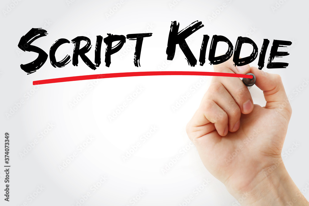 Script Kiddie text with marker, concept background Stock Illustration | Adobe Stock