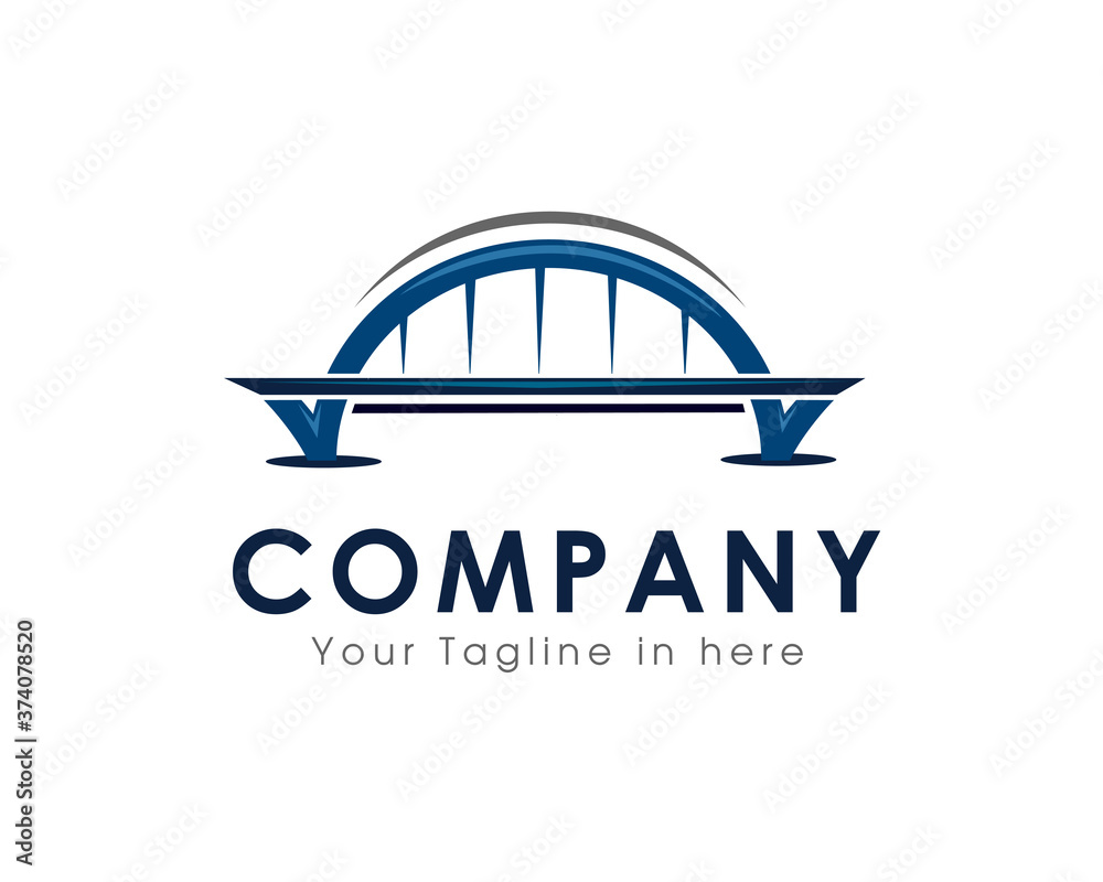 Abstract Bridge vector logo design template Stock Vector | Adobe Stock