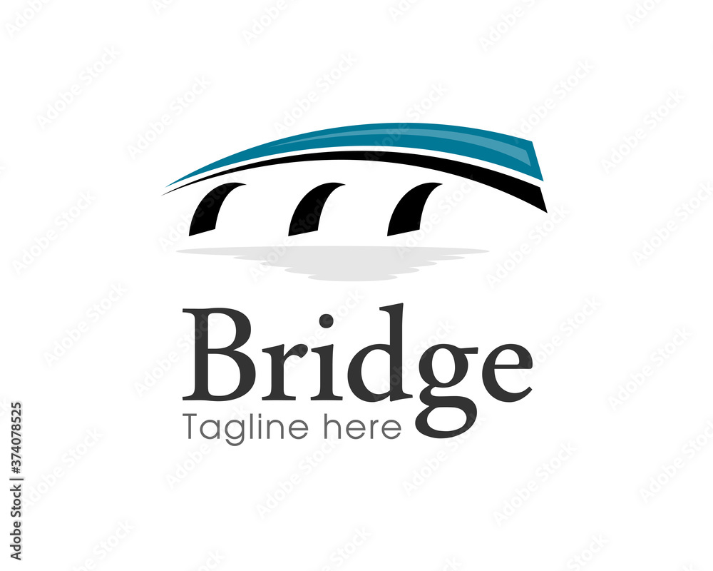 Simple creative bridge vector drawing art logo design template Stock ...