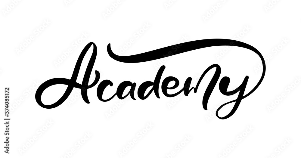 Academy logo vector calligraphy shcool text. Template element for ...