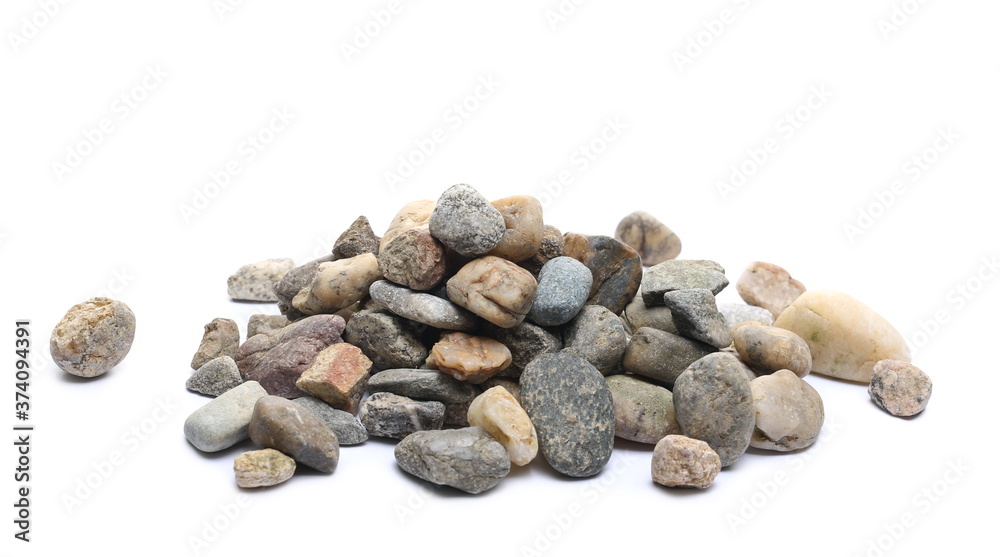 Rocks, stones pile isolated on white background Stock Photo | Adobe Stock