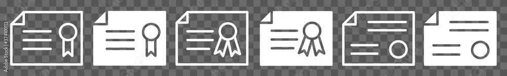 License Icon White | Certificate Illustration | Licence Symbol ...
