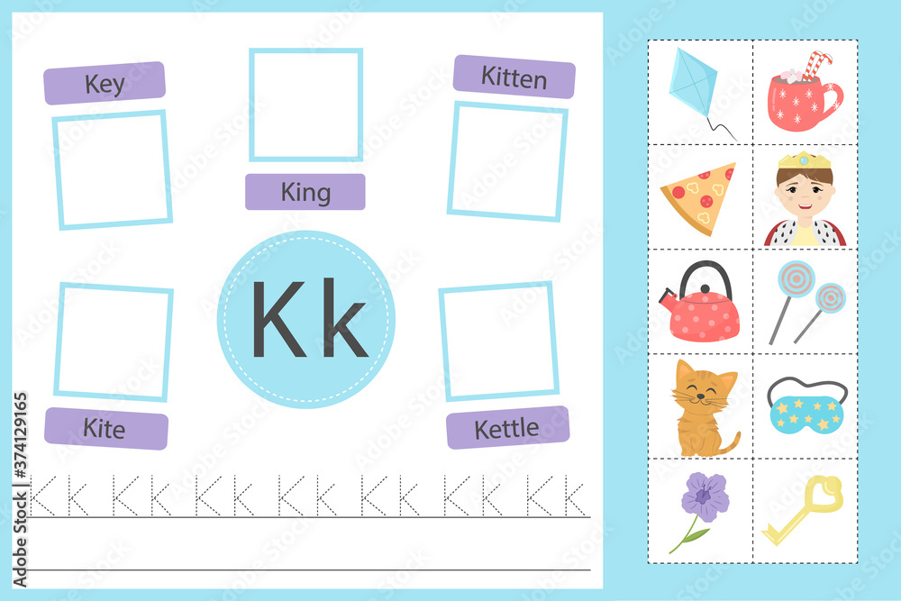 Alphabet tracing worksheet for preschool and kindergarten. Writing ...