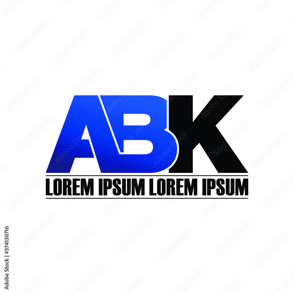 ABK letter monogram logo design vector Stock Vector | Adobe Stock