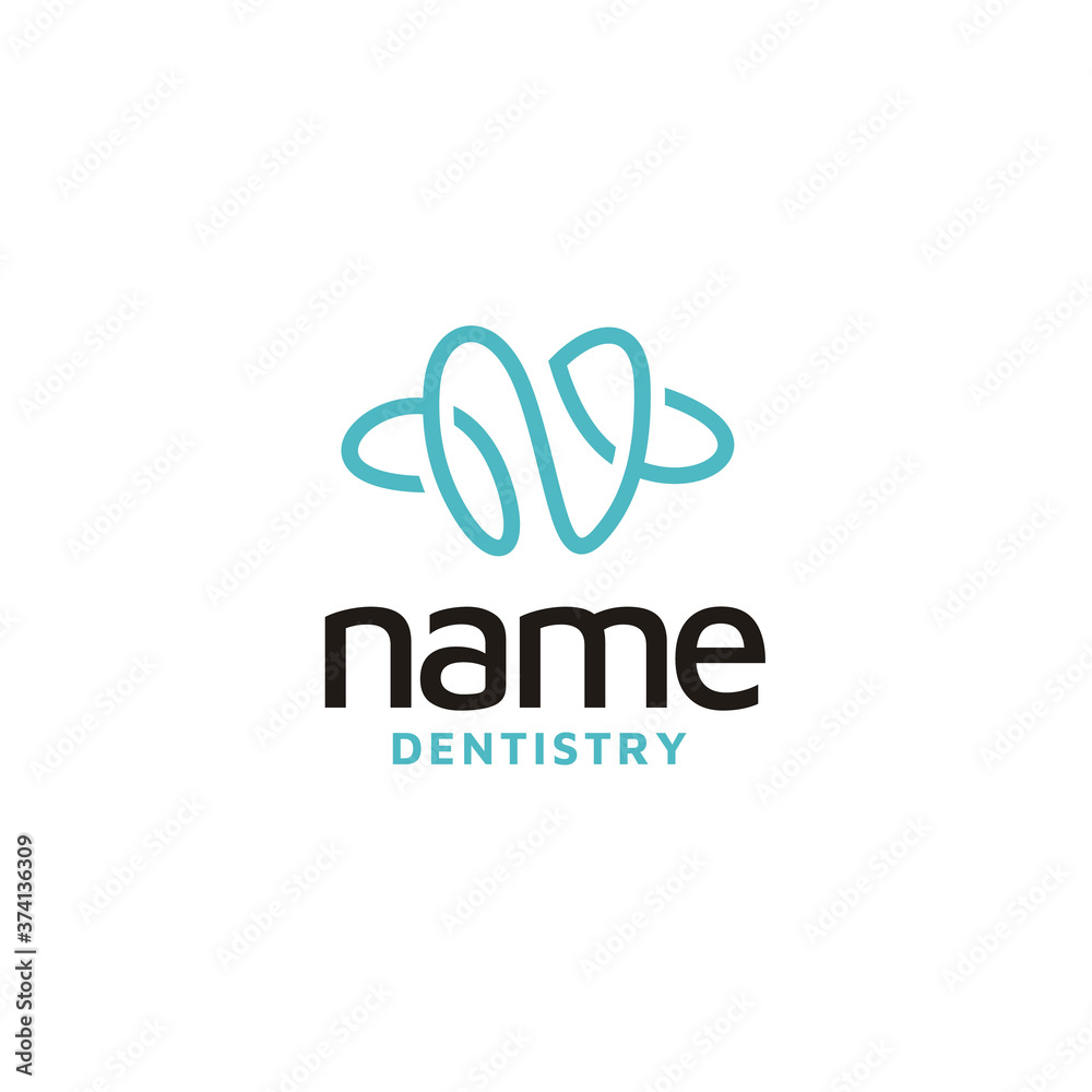 Initial Letter N with tooth for teeth dentist dental oral dentistry ...