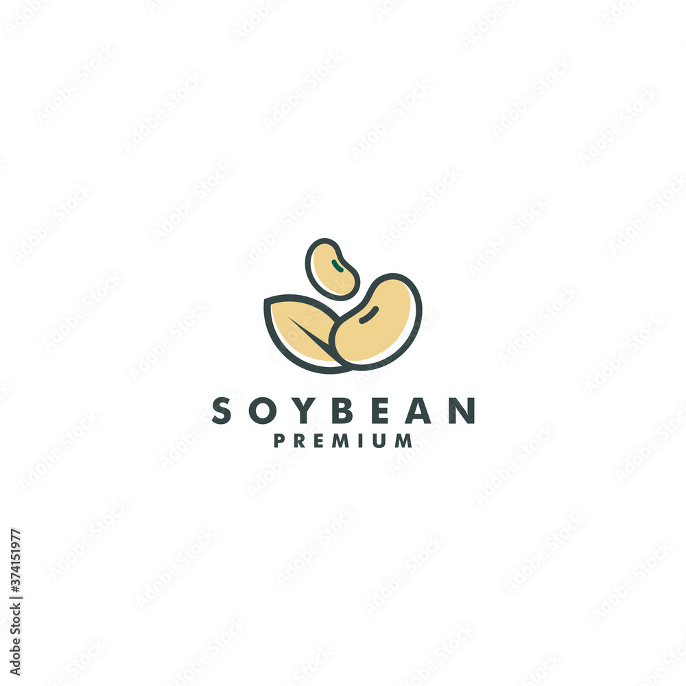 Soybean Logo template design. Health Food icon logotype vector ...