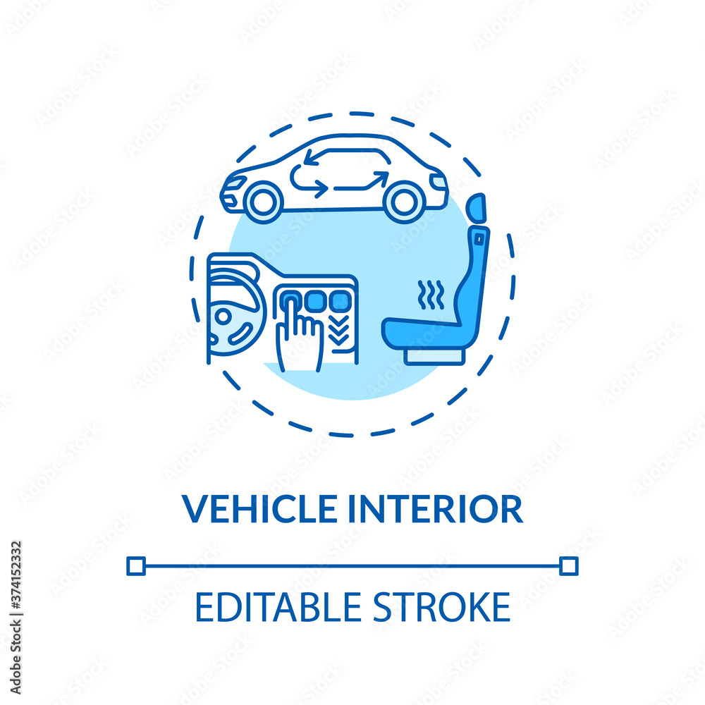 Vehicle interior concept icon. Pleasant automobile idea thin line ...