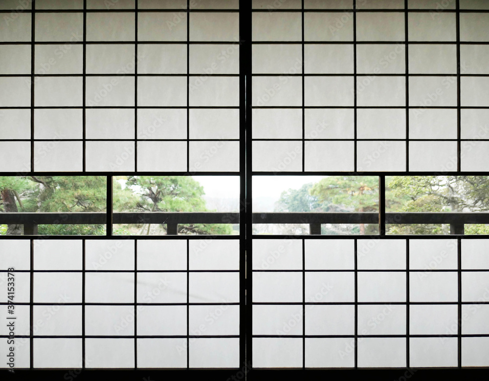 Foto de Shoji, Traditional Japanese sliding door made of rise paper ...