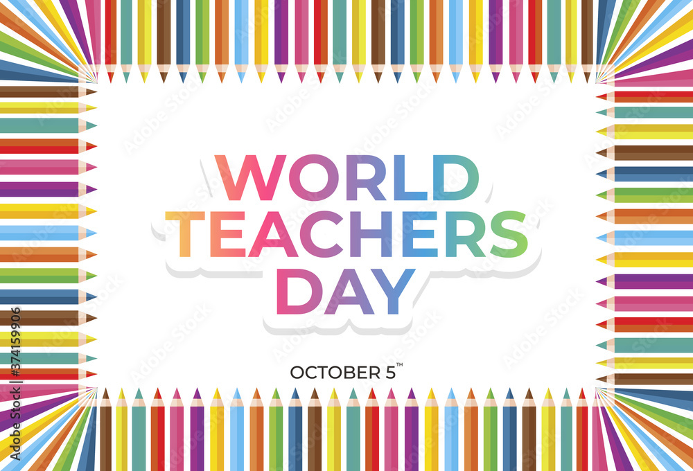 Flat Design Illustration Of World Teachers Day Template, Design ...