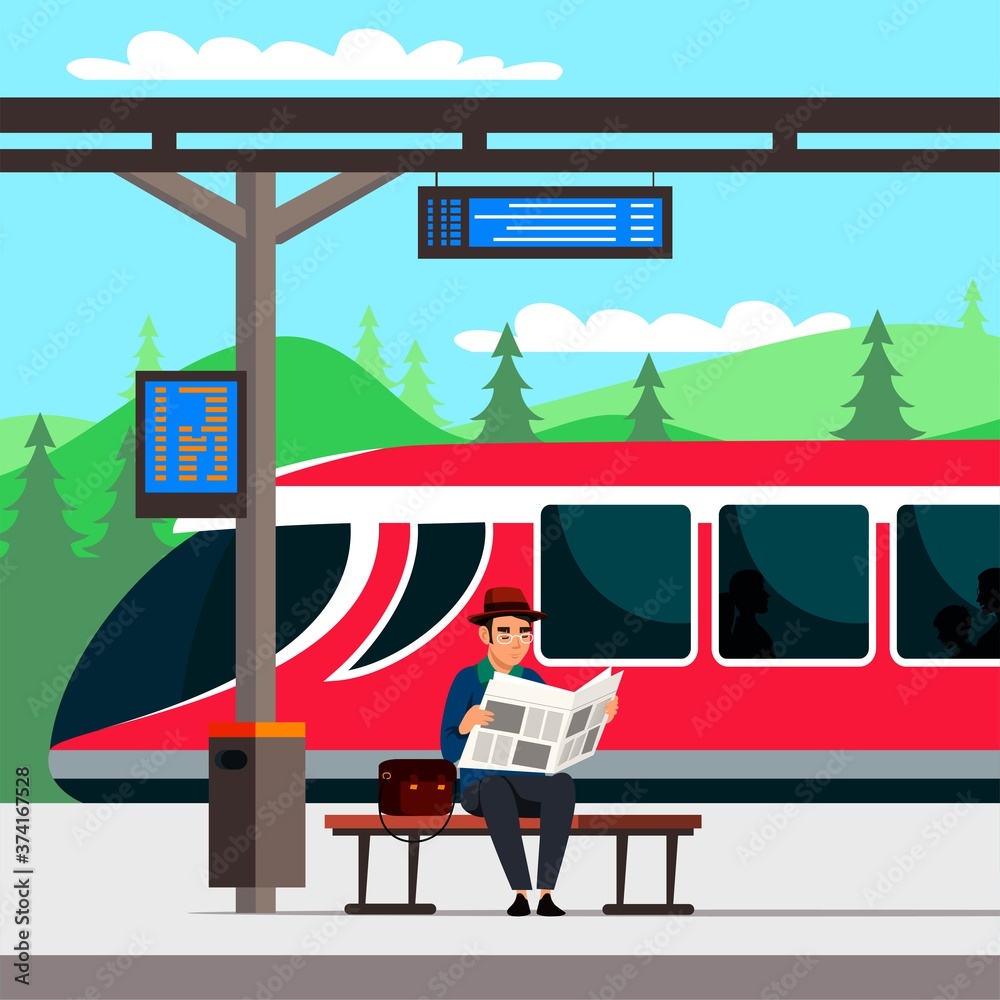 Train Station Cartoon