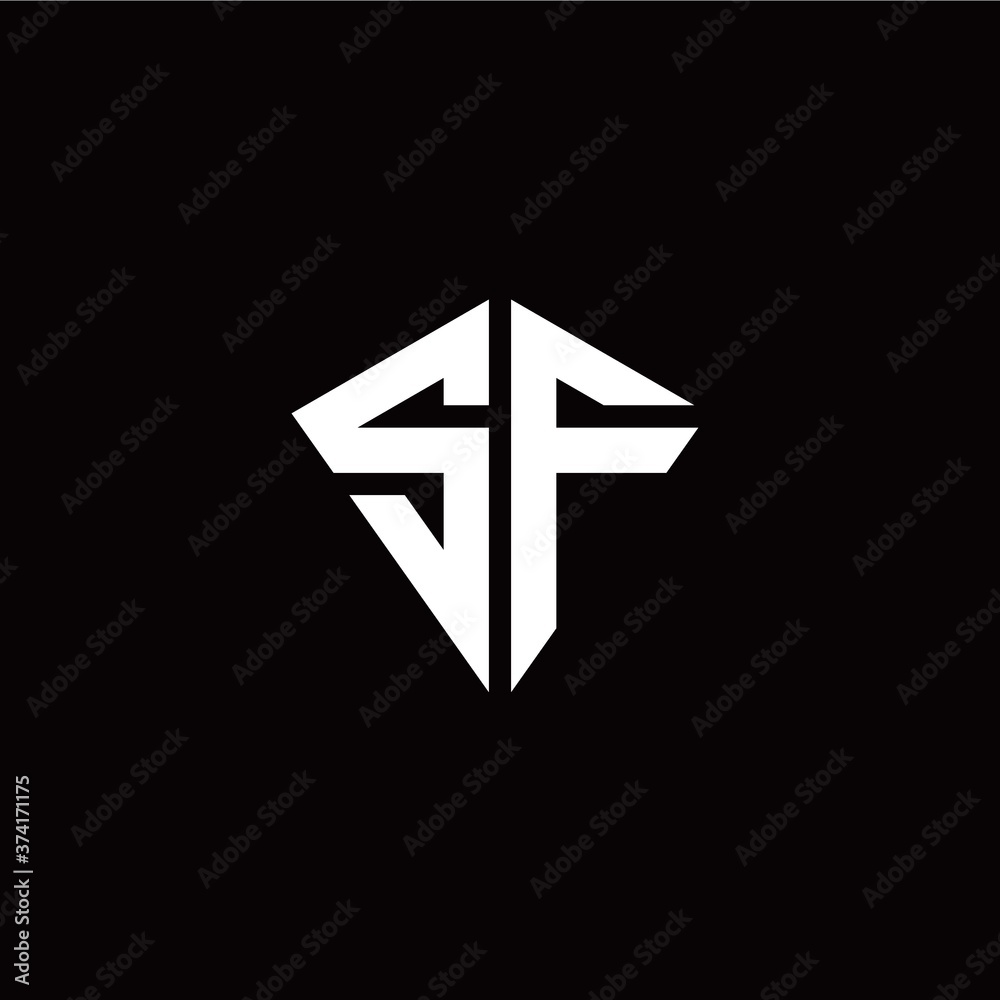 Initial S F letter with kite modern style logo template vector Stock ...