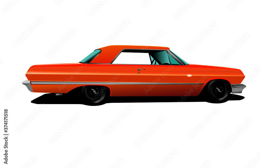 63 Impala Muscle car Stock Vector | Adobe Stock