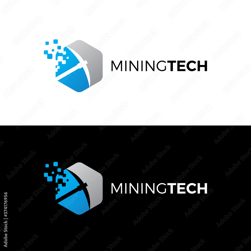 Mining tech logo. Icon vector. Stock Vector | Adobe Stock