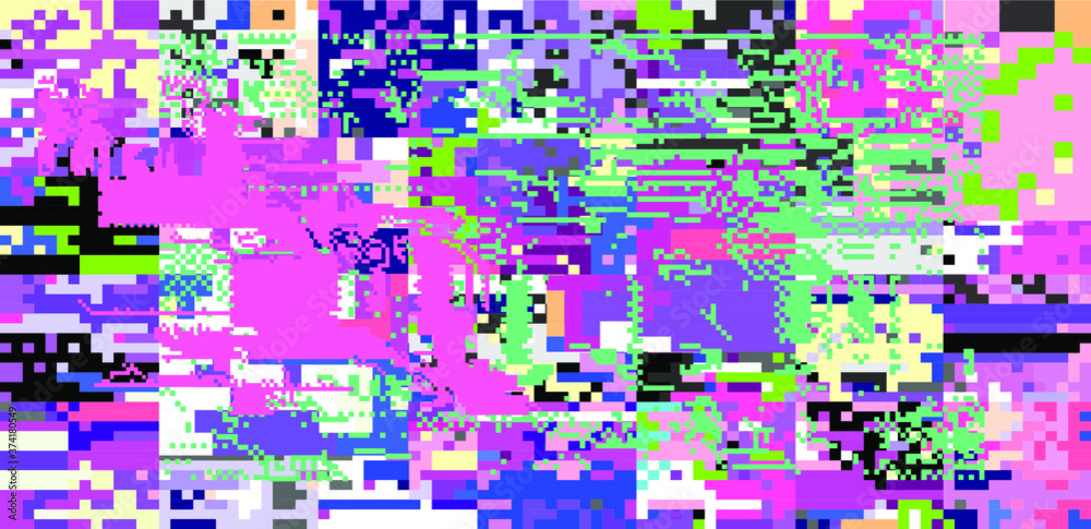 Abstract pixelated background with flickers and datamoshing effect ...