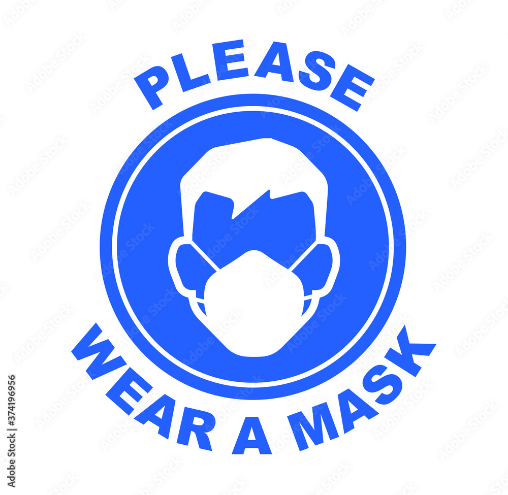 please wear a mask sign vector Stock Vector | Adobe Stock