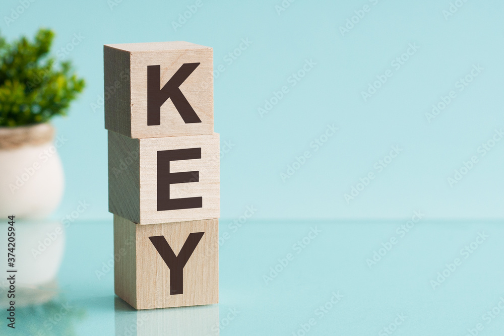 Letter of the alphabet of KEY on a light blu background. Stock Photo ...