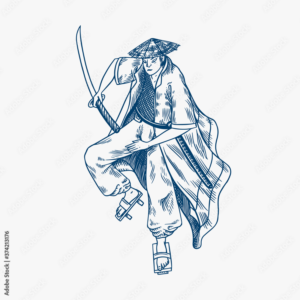 Samurai Fighting Drawing