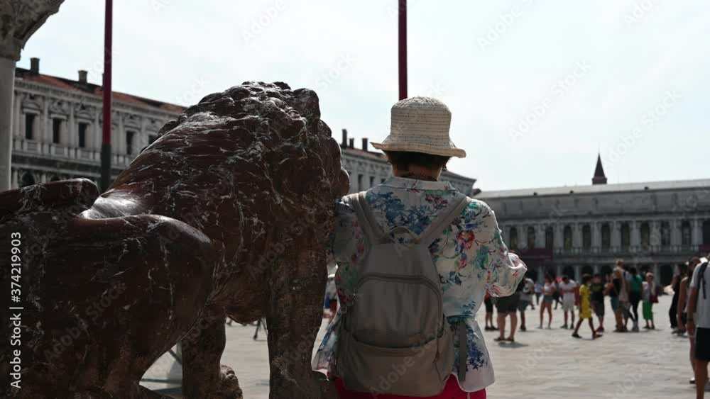 August 2020, Venice-Italy, Walking through the monuments of the ancient ...