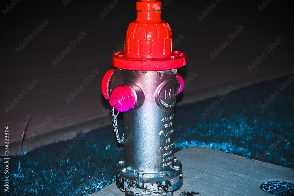 Typical fire hydrant turned into a wild hydrant. flash used and overlay ...