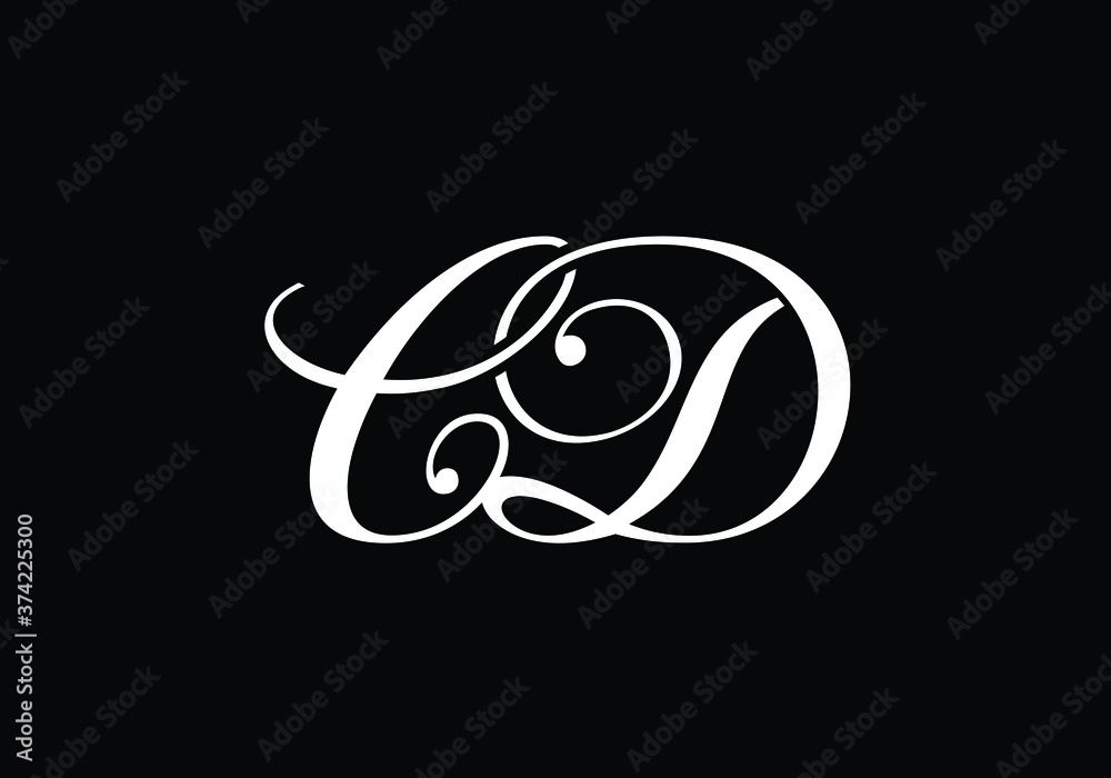 Initial Monogram Letter C D Logo Design Vector Template. Graphic ...