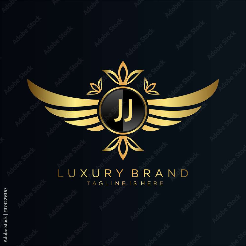 JJ Letter Initial with Royal Template.elegant with crown logo vector ...