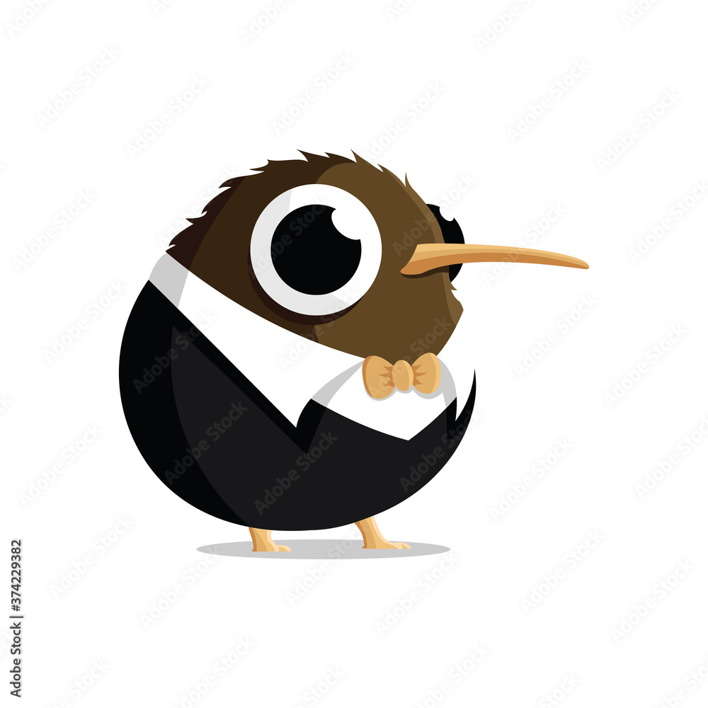 Unique Kiwi Bird cartoon Logo Template Stock Vector | Adobe Stock